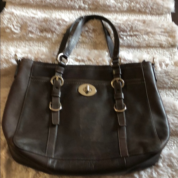 Coach | Bags | Coach Brown Leather Chelsea Tote With Turnlock | Poshmark